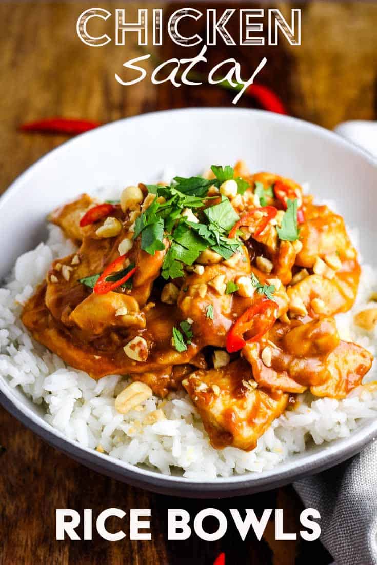 Chicken Satay Rice Bowls - Ready in 15 minutes!