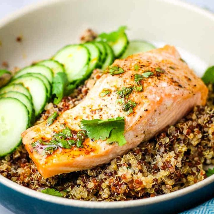 Roasted Salmon Quinoa Bowls - Our Happy Mess